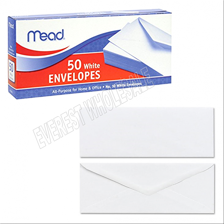 Mead Plain White Envelope 50 ct Pack * Size #6 Large * 2 Packs - Everest