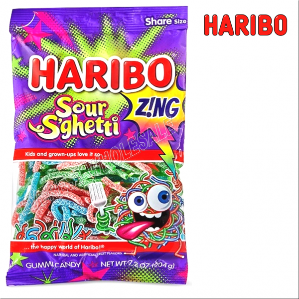 Haribo Gummi Candy 5 oz * Sour Sghetti * 6 pcs - Everest